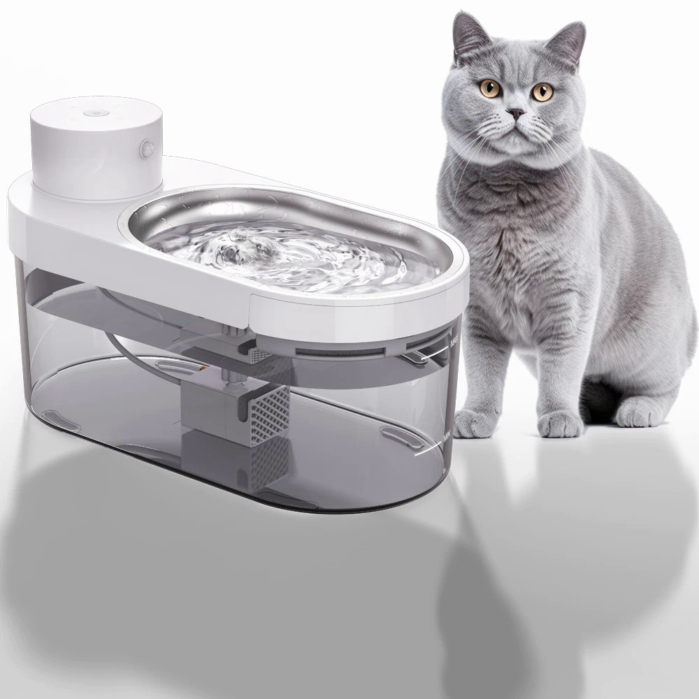 Cordless Cat Water Fountain 4L Battery Powered Automatic Cat Water ...