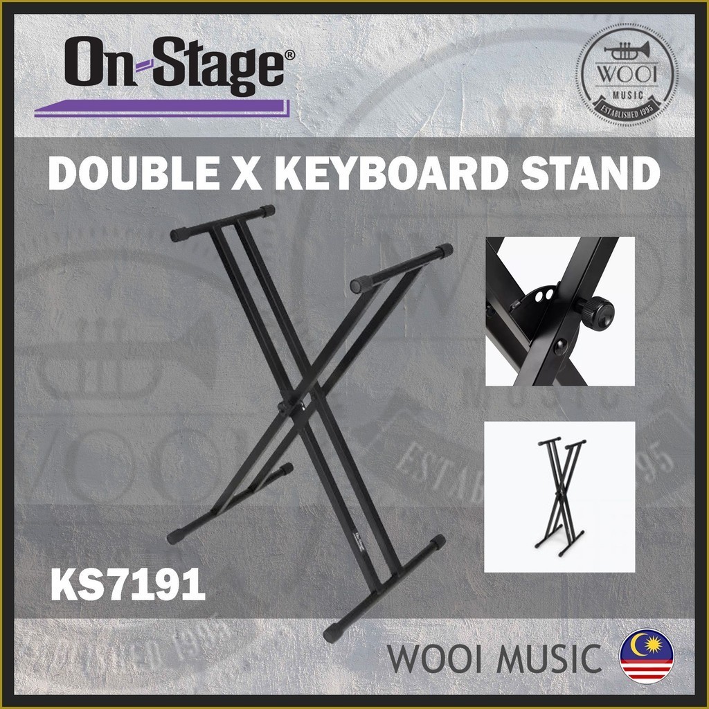 OnStage KS7191 Medium Weight Double X Keyboard Stand | Shopee Malaysia