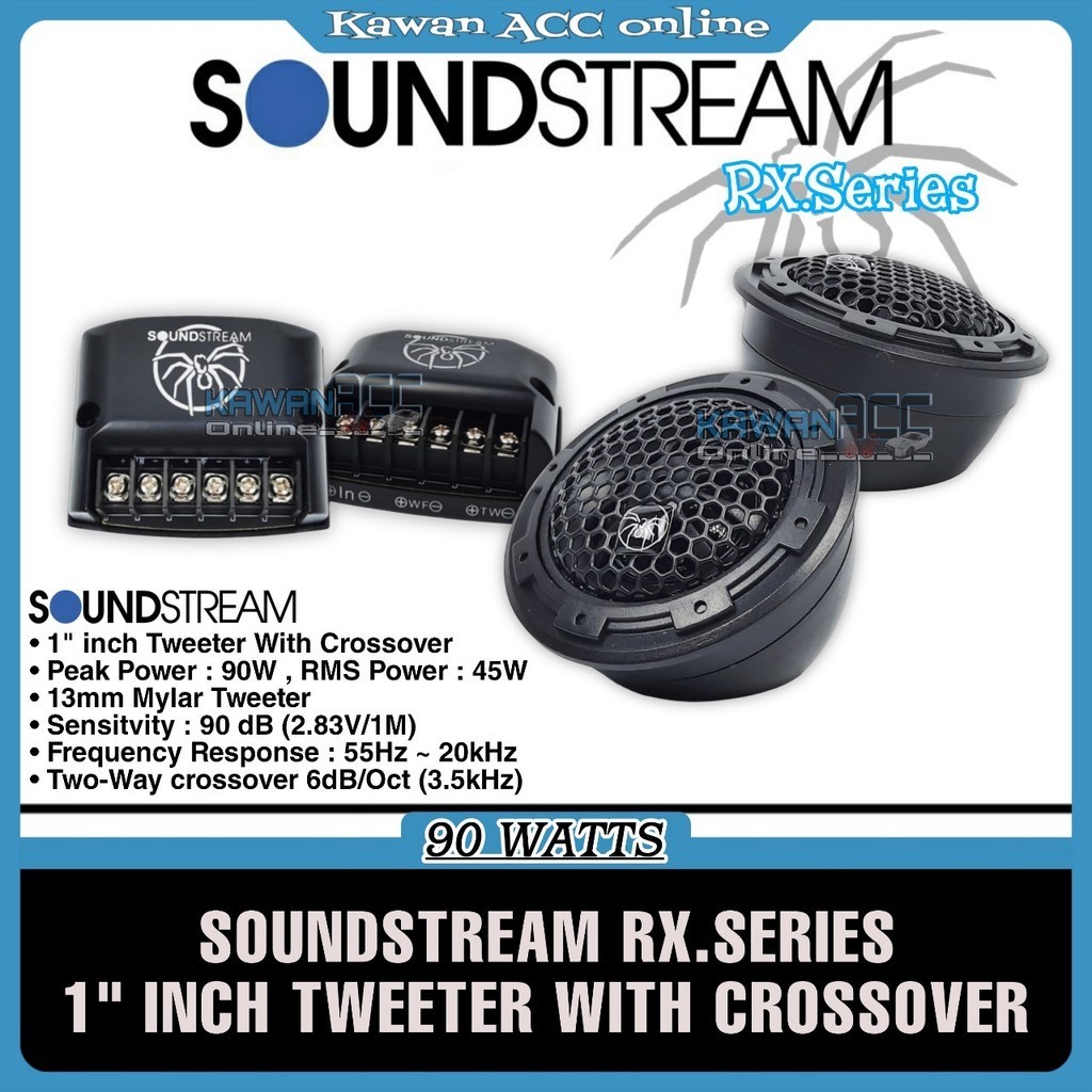 SOUNDSTREAM RX Series 1" inch Tweeter With Crossover Car Audio Systems ...