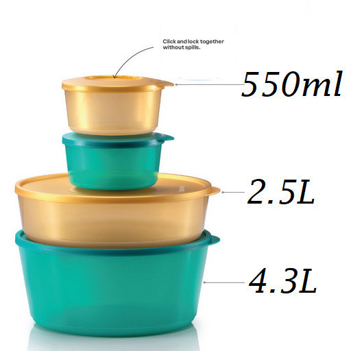 Tupperware Illumina Bowl Level Set 2.5L/4.3L/550ml/ Level set March ...