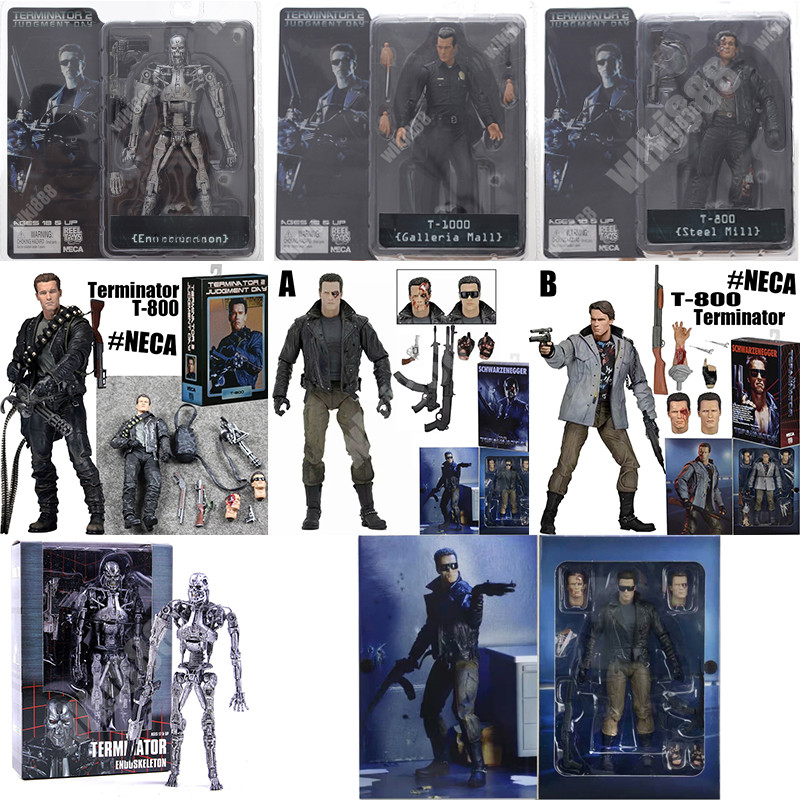 Schwarzenegger Terminator 2 Action Figure T-800 T-1000 NECA Model ...