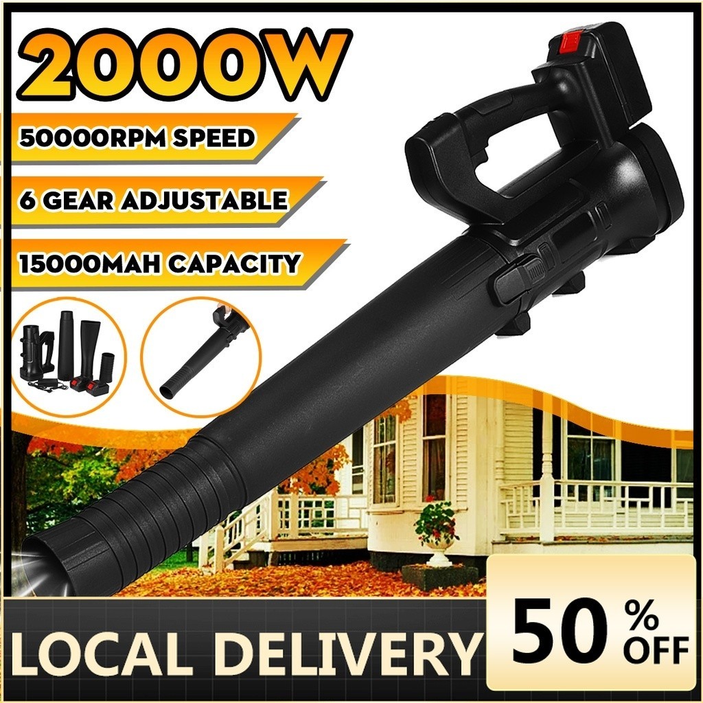 2000W 6 Speed Leaf Blower Cordless Electric Air Blower Handheld Leaf ...
