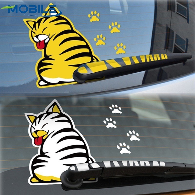 [ Featured ] Cute Cat Paws Styling - Wagging Tail Cat - Reflective Car ...