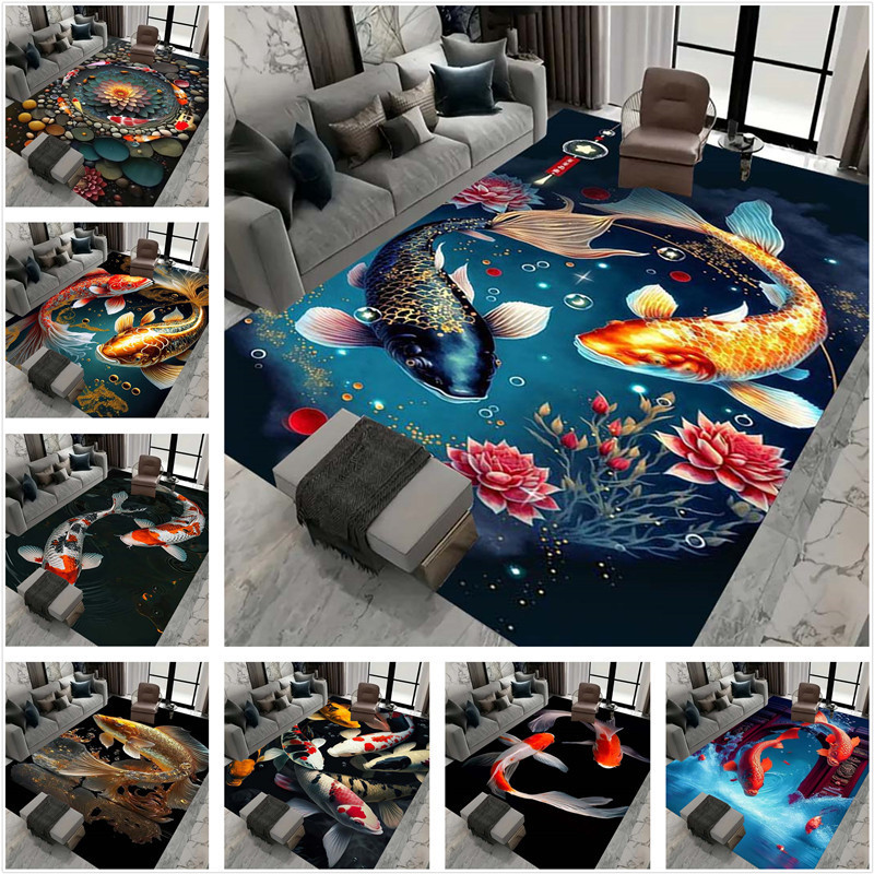 Nordic creative pond koi fish home small goldfish 3D printed carpet ...