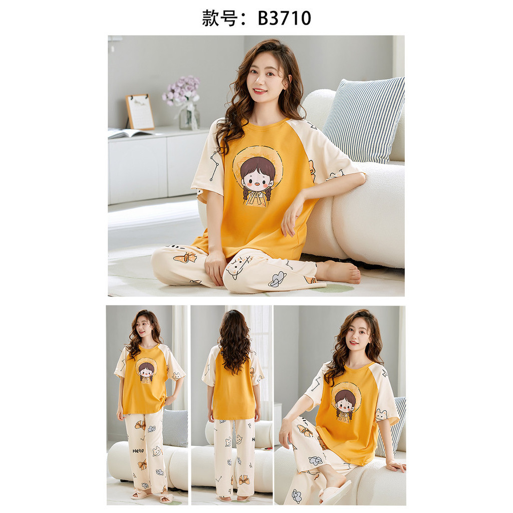 Chest Pad Sleepwear Woman Cotton Pajamas Women Padded Pyjamas Set ...