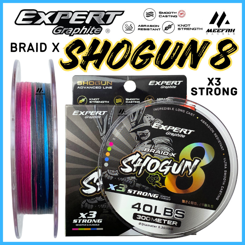 EXPERT GRAPHITE Shogun X Multicolour 8 Braided 300m ( X3 Strong ...