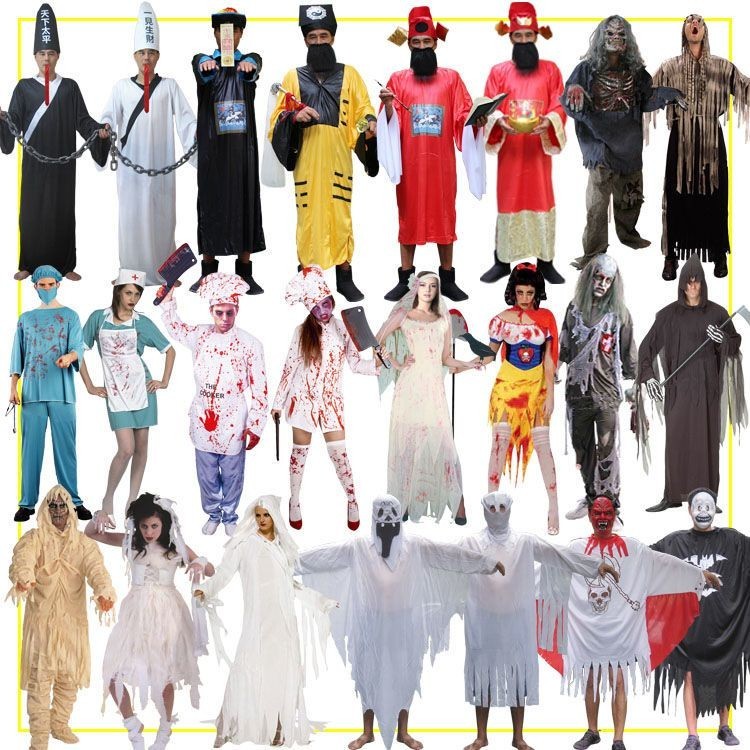 Cos Halloween Adult Horror Ghost Clothes Vampire Zombie Zombie Death ...