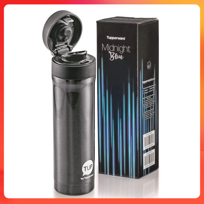 Tupperware 420ml Thermos Flip N Sip Tup Flask Limited Edition Grey Water Bottle Raya Gift Hadiah ...