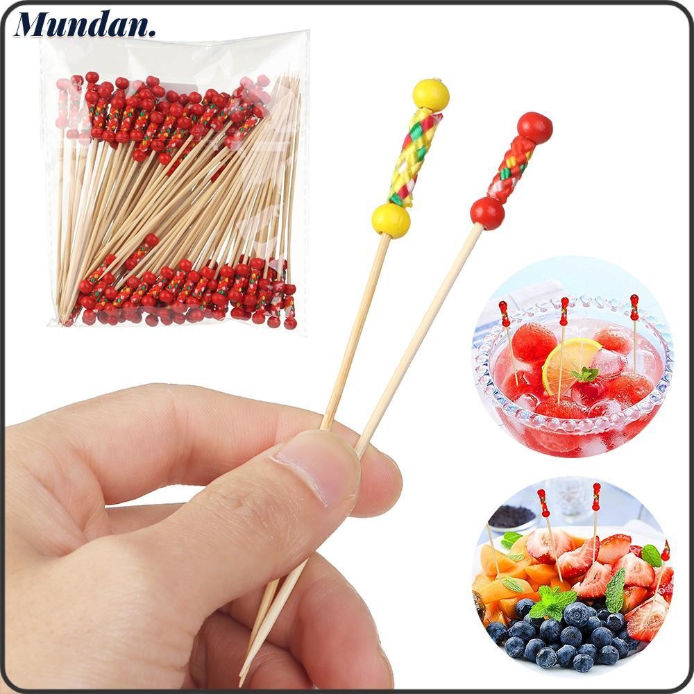 MUNDAN 100Pcs Fruit Sticks Wedding Party Supply Disposable Toothpick ...