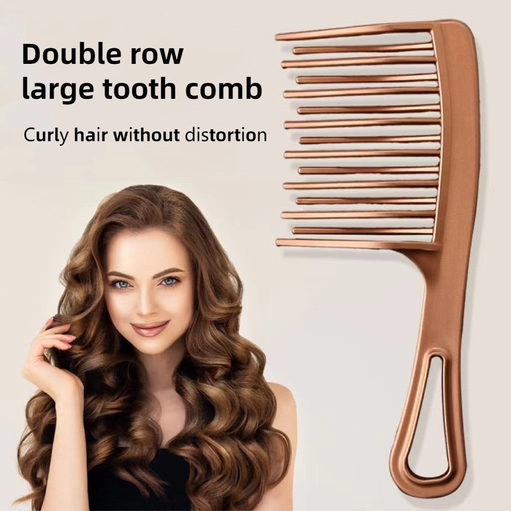 Double Row Large Tooth Wide Tooth Comb Curved Tooth Women's Curly Hair ...