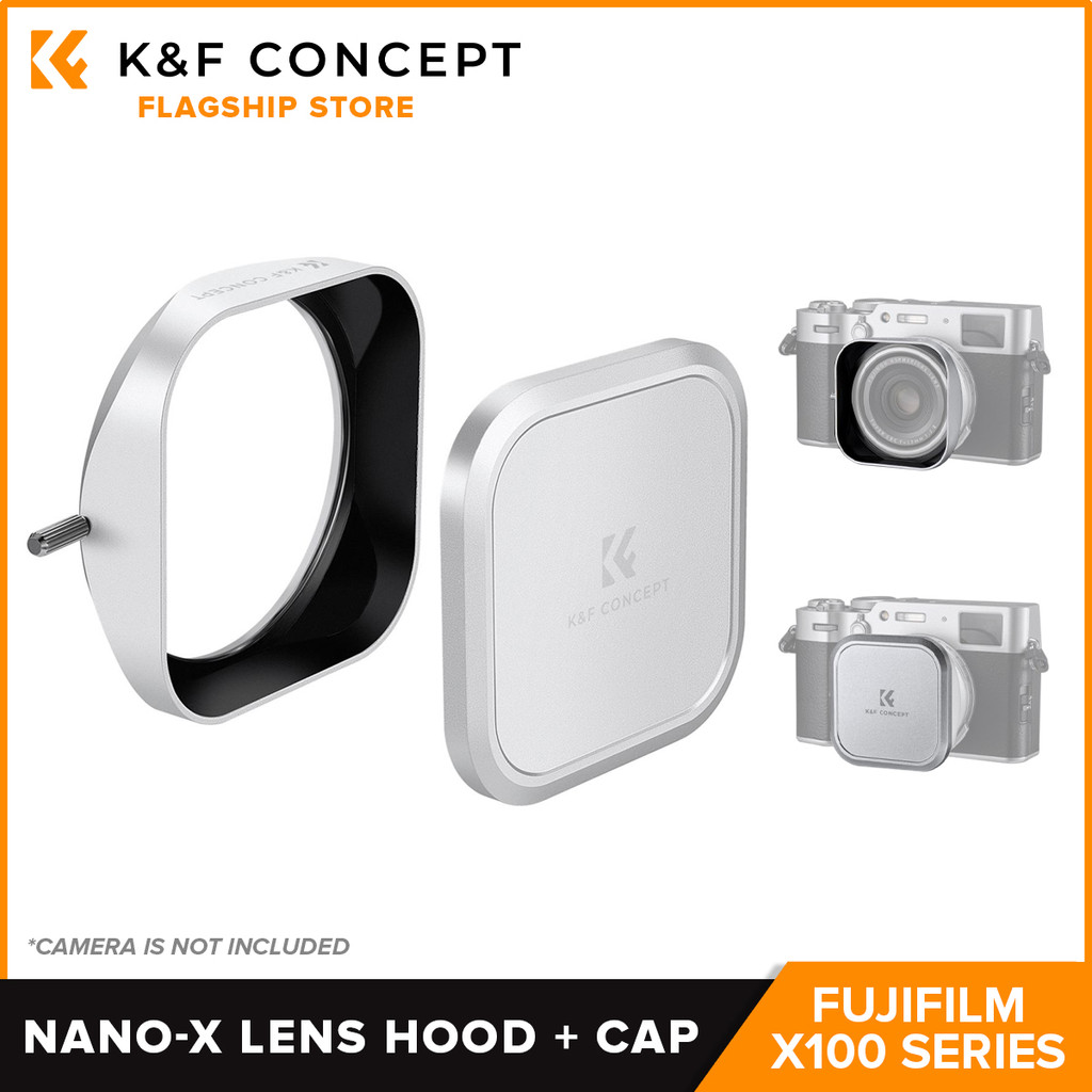 K&F Concept Fuji X100 Square Lens Hood + Lens Cap for Fujifilm X100F X100S X100T X100V X100VI ...