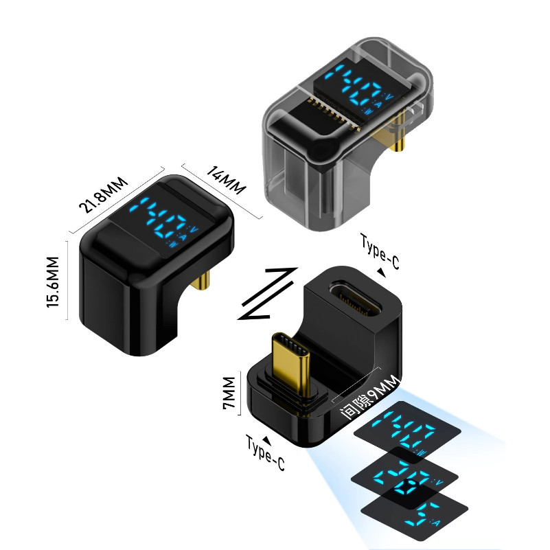 140W U Shape Type C To C Adapter Fast Charging USB C To USB C Digital ...