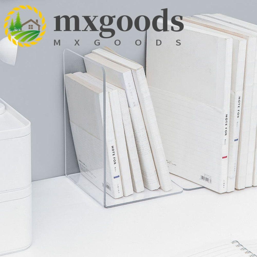 MXGOODS Acrylic Bookends Desk Organizer Bookend Organizer Desk Accessories Book Display Stand ...
