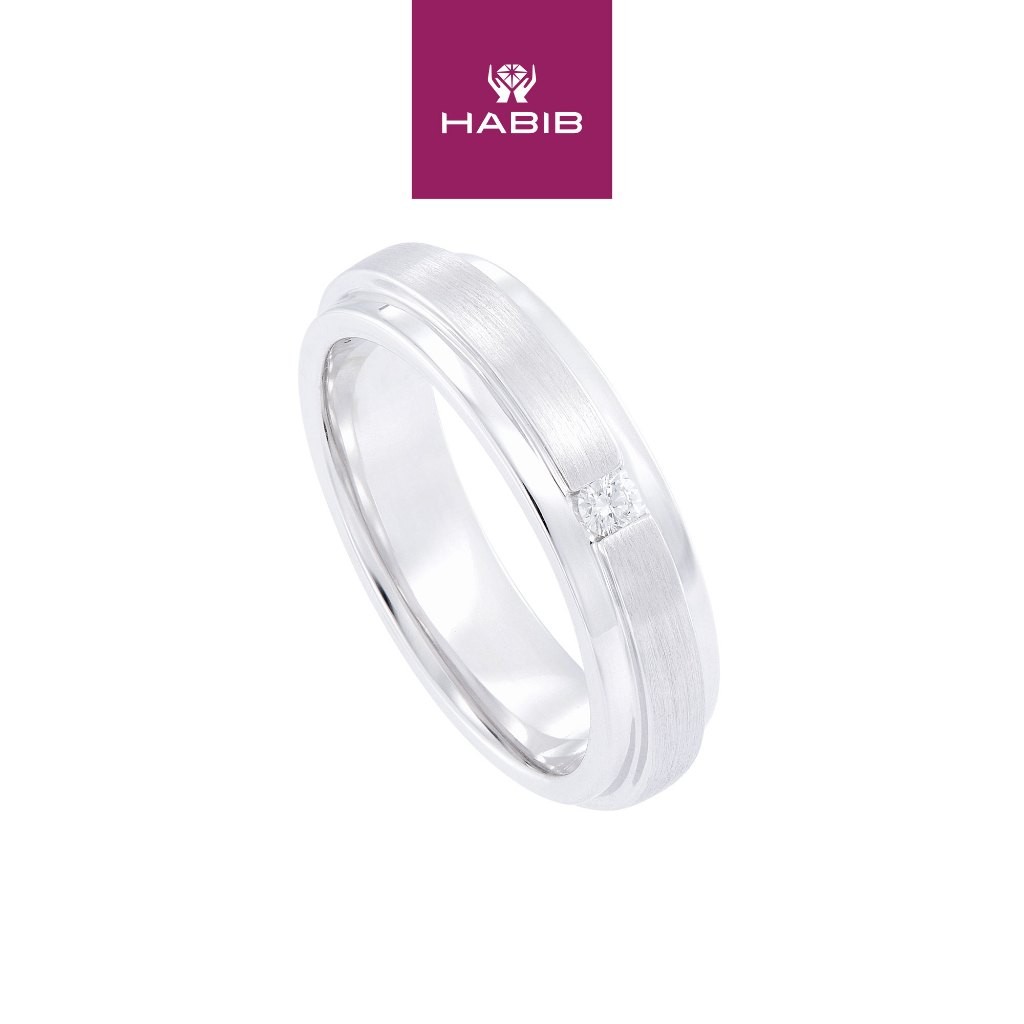 HABIB Tension Diamond Men's Ring in 925 Silver Palladium 00976(PLD ...