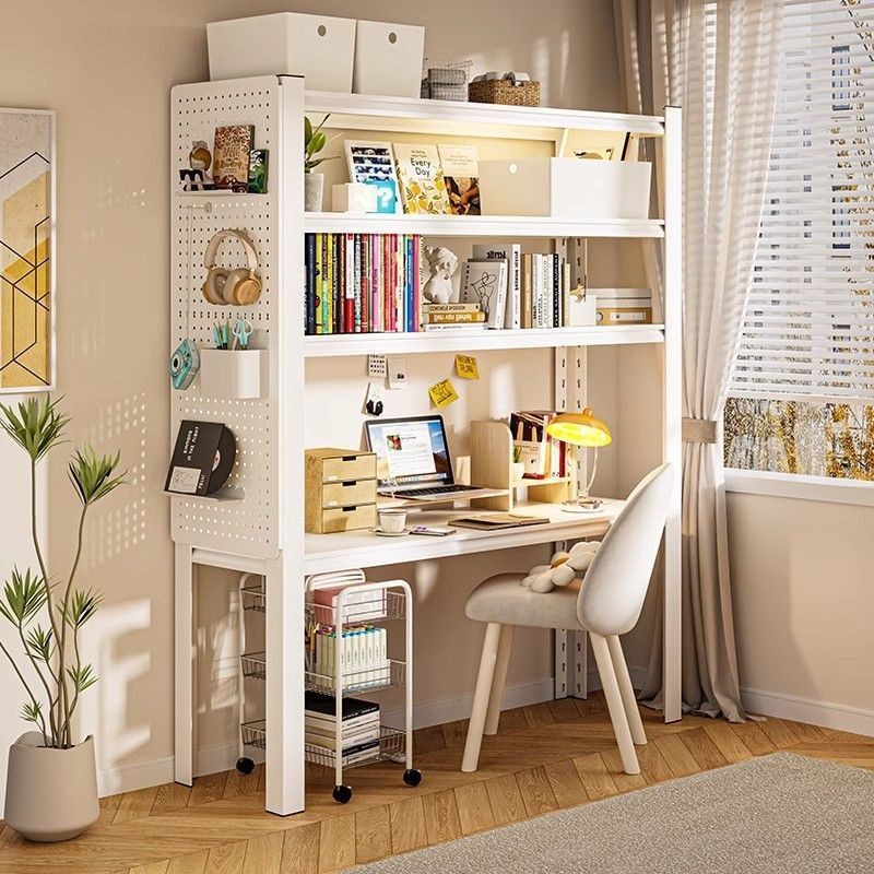 Steel Desk Cabinet Storage Rack Shelf Study Desk Multi-layer Floor-standing Integrated Storage ...