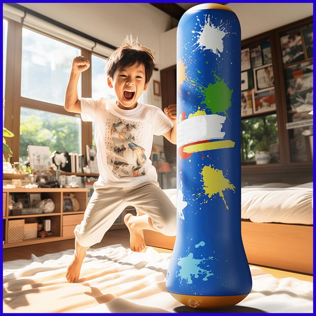 Kids Punching Bag Inflatable Bounce Back Boxing Bag Fun Punching Stand ...