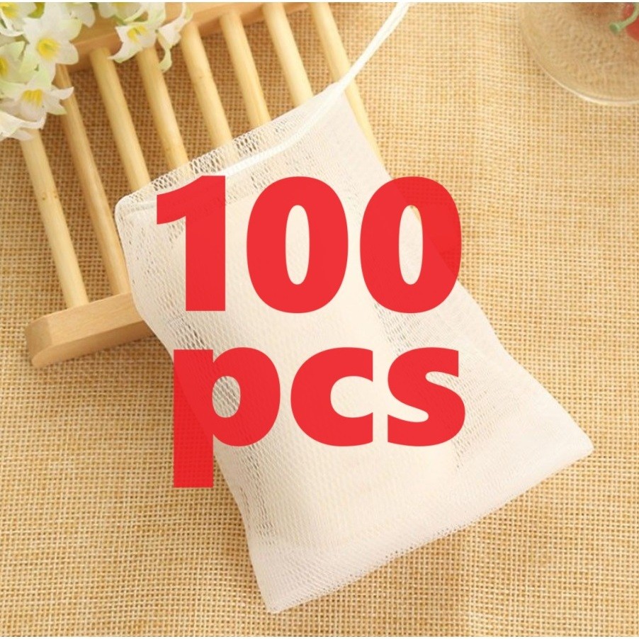 100pcs Soap Mesh Foaming Net Bubble Mesh Bag Skin Clean Tool bags ...