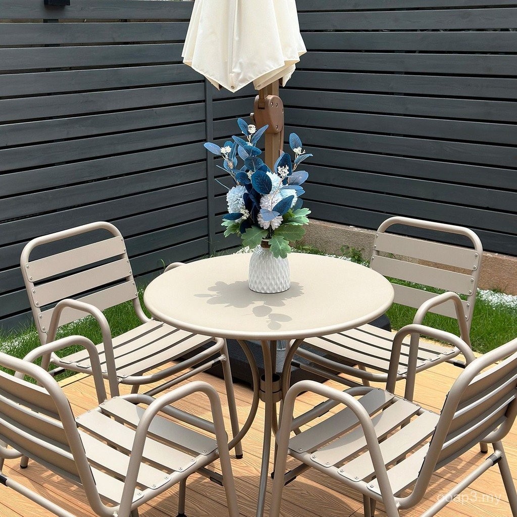 Outdoor Outdoor Influencer Table Chair Set Balcony Leisure Coffee Milk ...