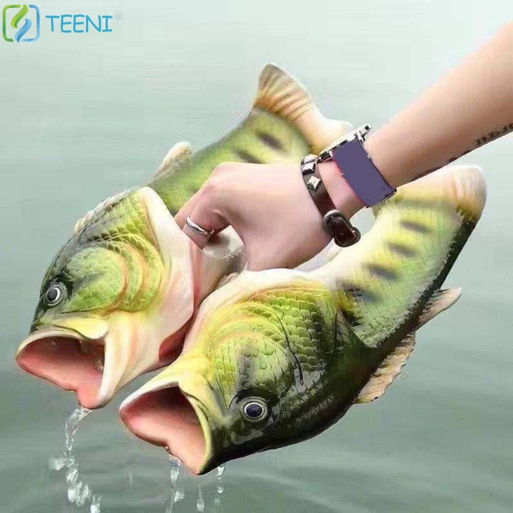 TEENI Funny Fish Slippers, Plus Size Cute Fish-shaped Shoes, Creative ...