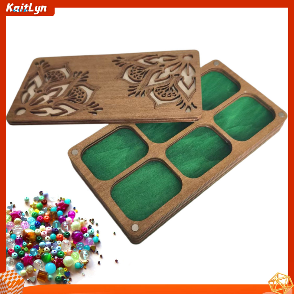 Floral Pattern Bead Tray Fashionable Bead Storage Case Wooden Bead ...