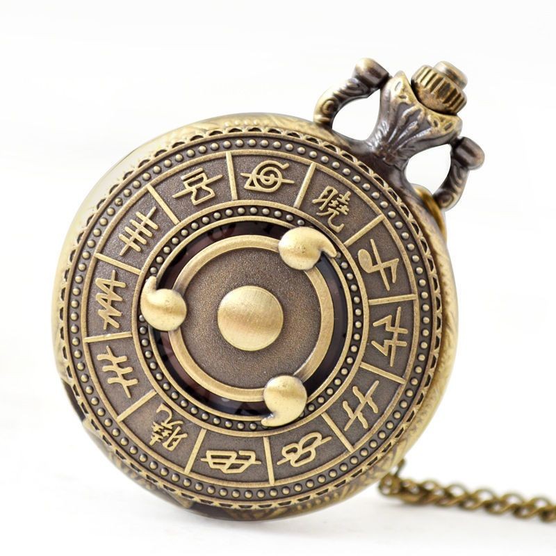 Exquisite Pattern Naruto Pocket Watch Write Wheel Eye Badge Uzumaki ...