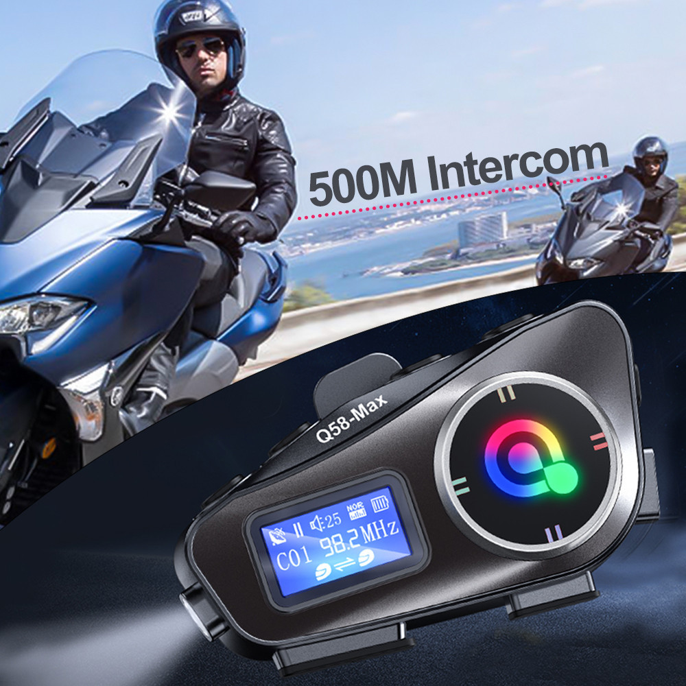 Multifunction Bluetooth 5.3 Motorcycle Helmet Headset 500M Intercom ...