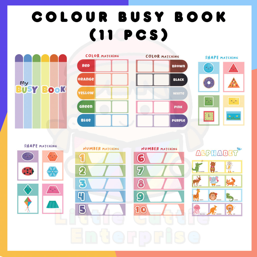 Colour Busy Book for Kids Montessori Early Learning Quiet Book ...