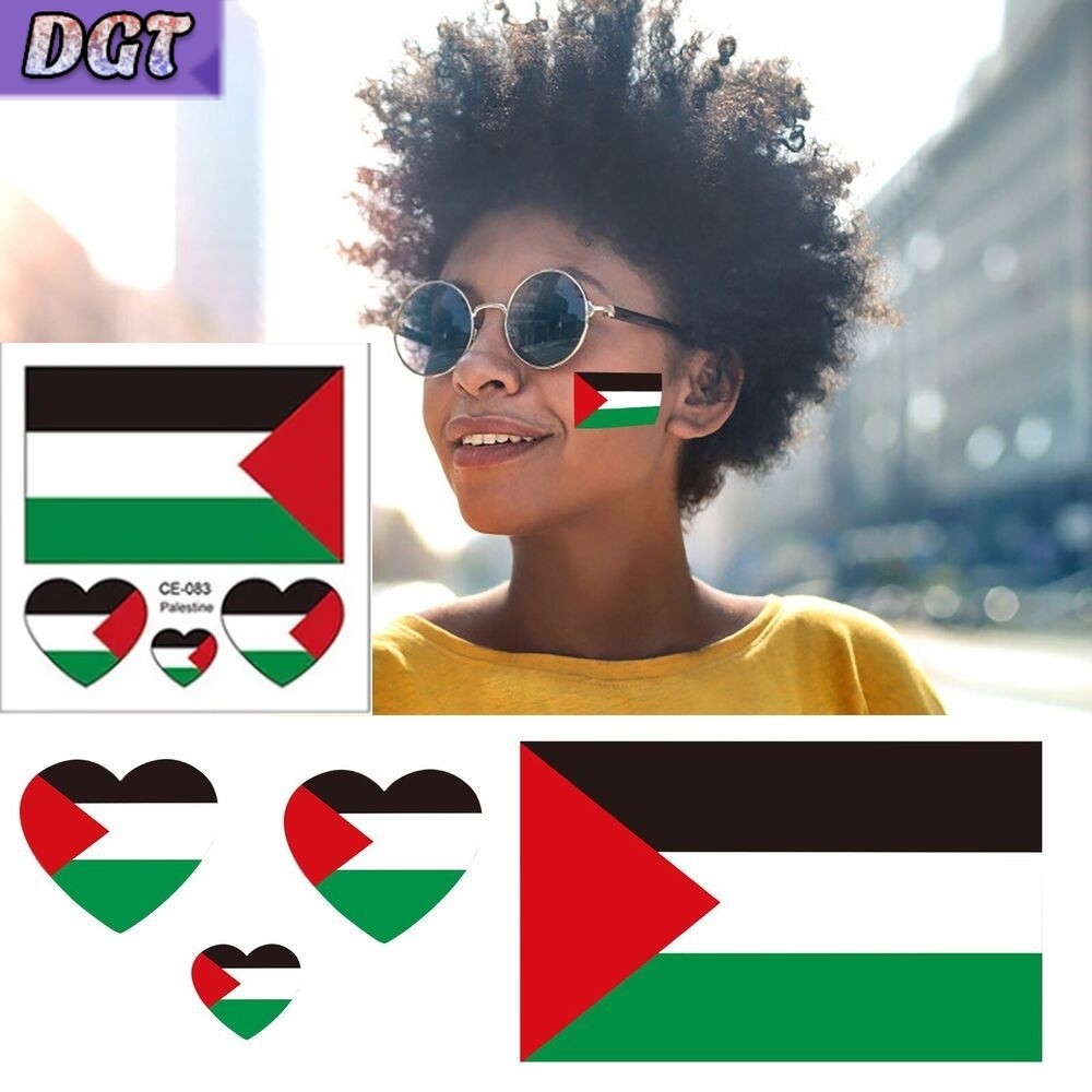 DGT 10pcs Palestine Face Arm Stickers Waterproof Palestine Flag Sticker ...