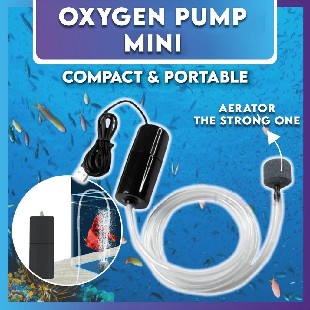 Aquarium Air Pump Oksigen Pam Mini Accessori Oxygen Portable USB Fish ...