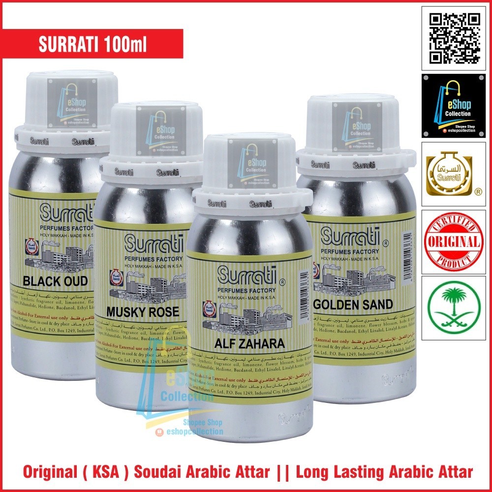 SURRATI 100ML ORIGINAL PERFUME BY SAUDI ARABIA/MUSKY ROSE/GOLDEN SAND ...
