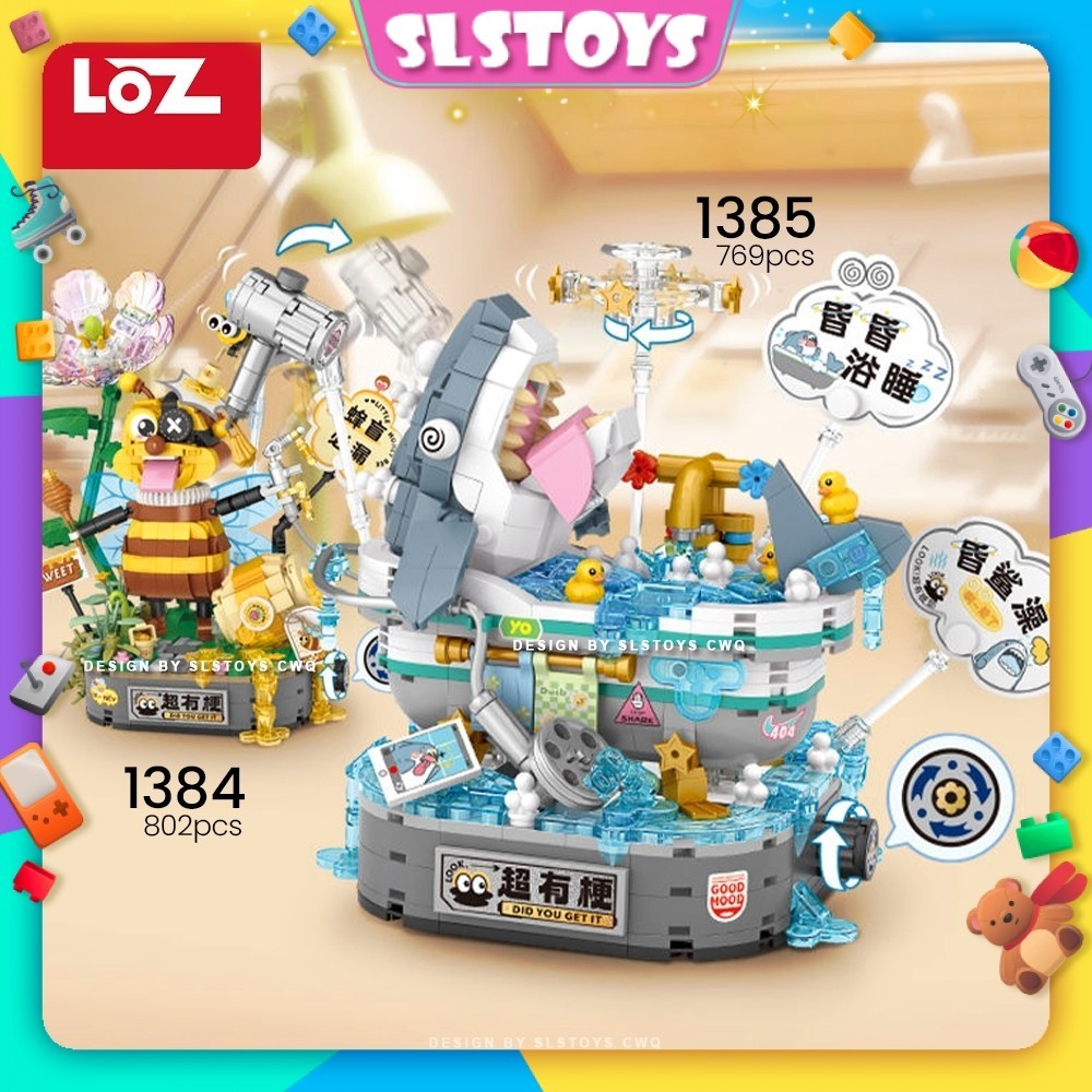 LOZ IDEAS Mini Block 1384 / 1385 Showing Off Bee Sleepy Dizzy Shark ...