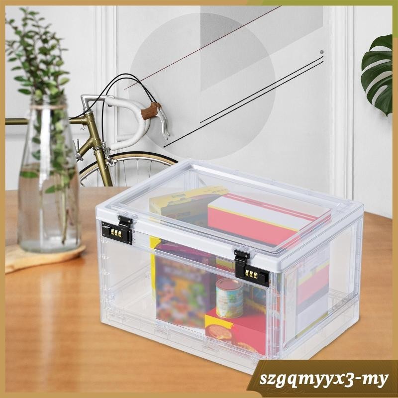 [ Clear Lockable Storage Box Transparent Box with Password Lock ...