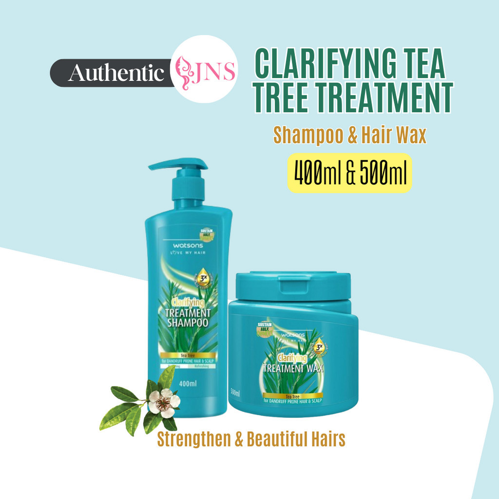Watson Clarifying Tea Tree Treatment Shampoo (400ml) & Treatment Wax ...