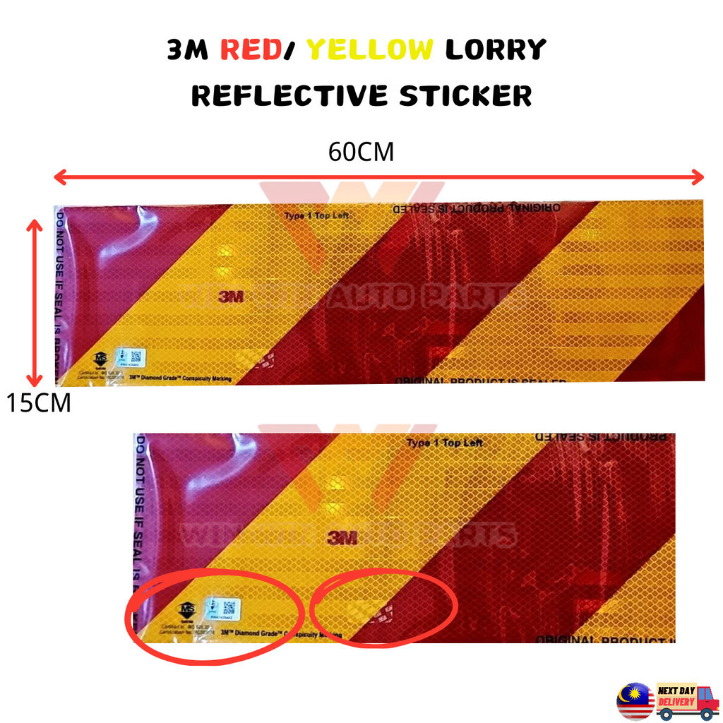 3M ORIGINAL LORRY REFLECTIVE STICKER w/SIRIM APPROVED | Shopee Malaysia