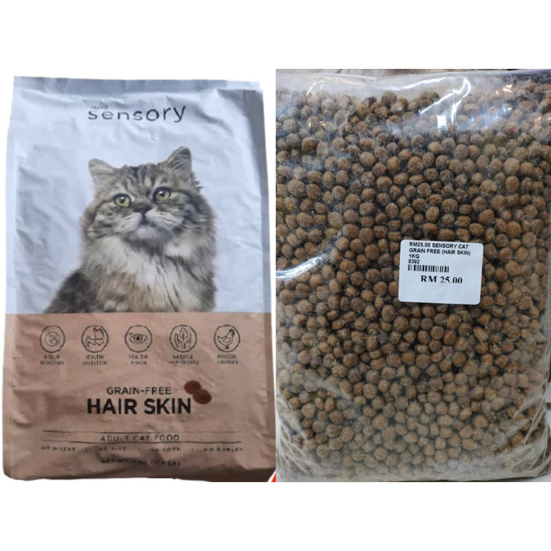 Sensory Grain Free Hair Skin Cat Food Repack 1kg | Shopee Malaysia