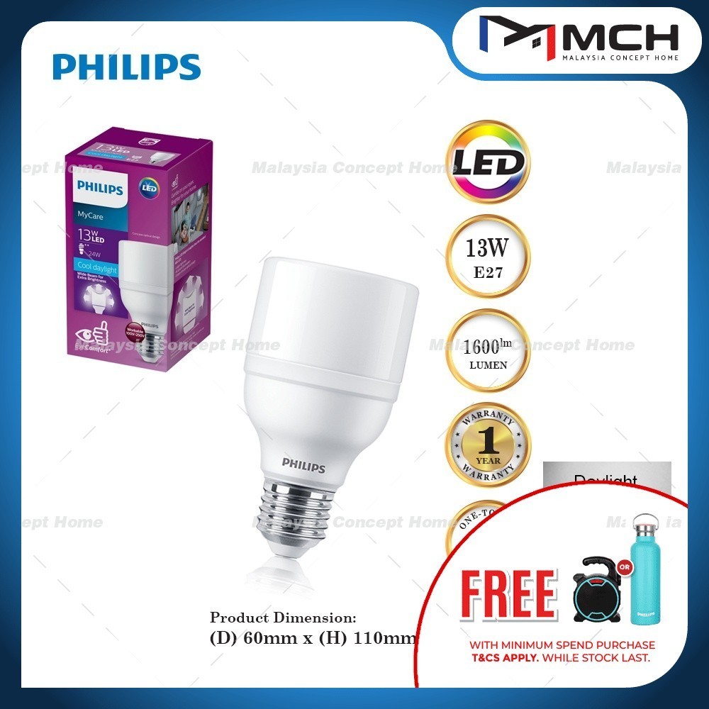 [PHILIPS] BRIGHT BOOST BULB LED 13W / 15W / 17W HIGH LUMEN DAYLIGHT / WARMWHITE | Shopee Malaysia