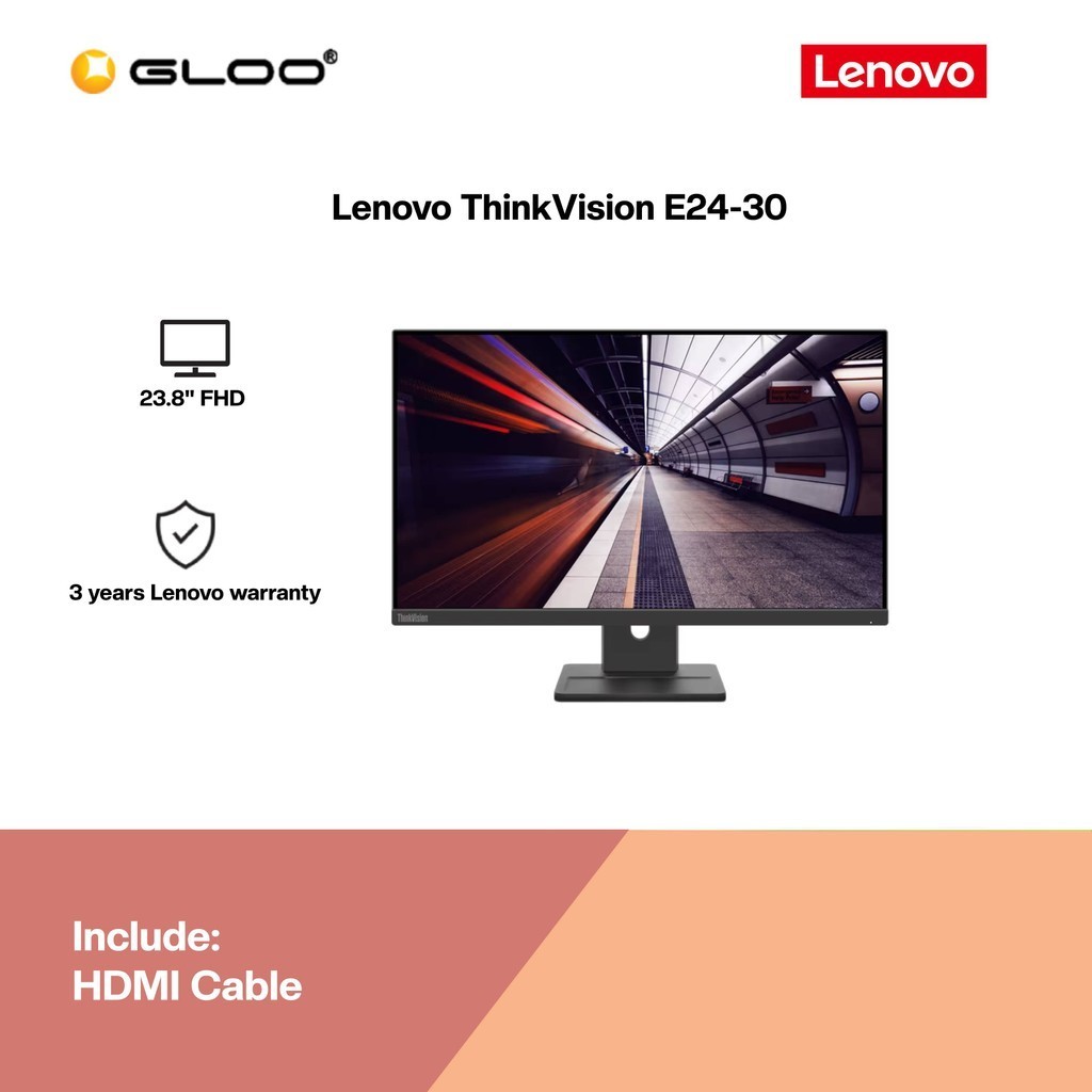 (Ready stock) Lenovo ThinkVision E24-30 23.8" Monitor (63EDMAR2WW ...