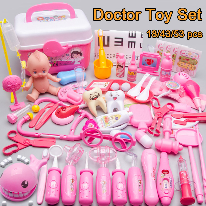 38/43/53 Pcs Doctor Toy Set Medical Tools Set Doctor Costume Dentist ...