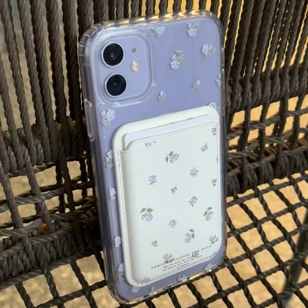 Purple Flower Clear Wallet Casing Suitable For Iphone X XR XSMAX ...