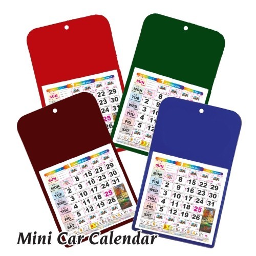 2024 Mini Car Racing Horse Calendar with PVC Pocket | Small Hanging ...