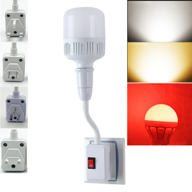 OIMG BIA LED Energy-Saving Light Bulb With Socket - White/Warm/Red (10W ...