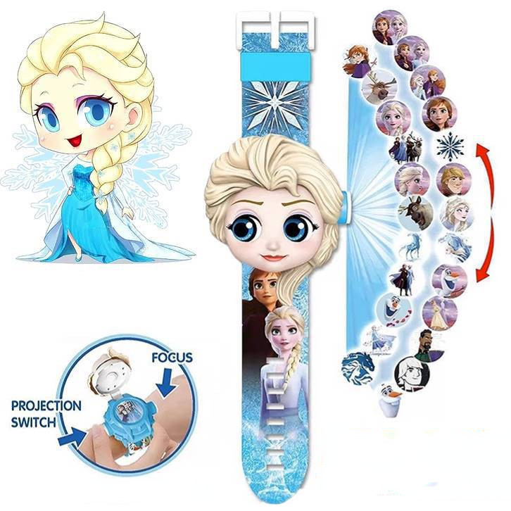 Disney Princess Girl Projection Watch Kids Toy Cartoon Digital Watch ...
