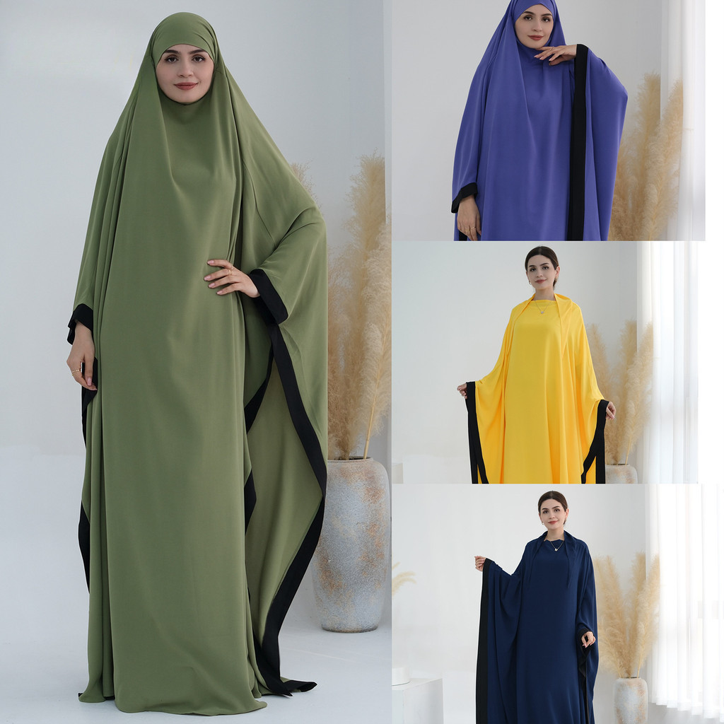 Ramadan Dubai Bat Sleeve Prayer Suit maxi dress Islam Arab robe Women ...