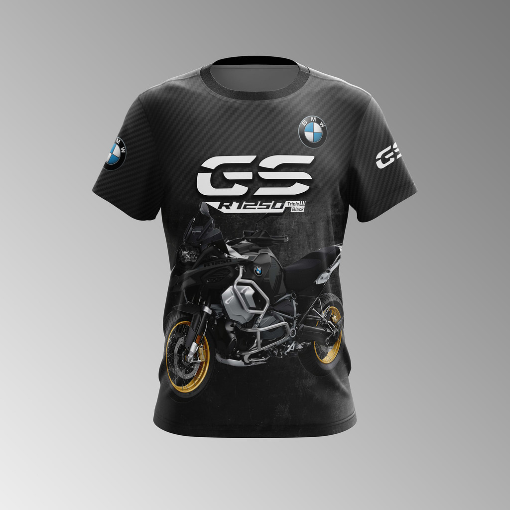 Bmw Gsa Triple Black Gold Rims T-shirt | Shopee Malaysia