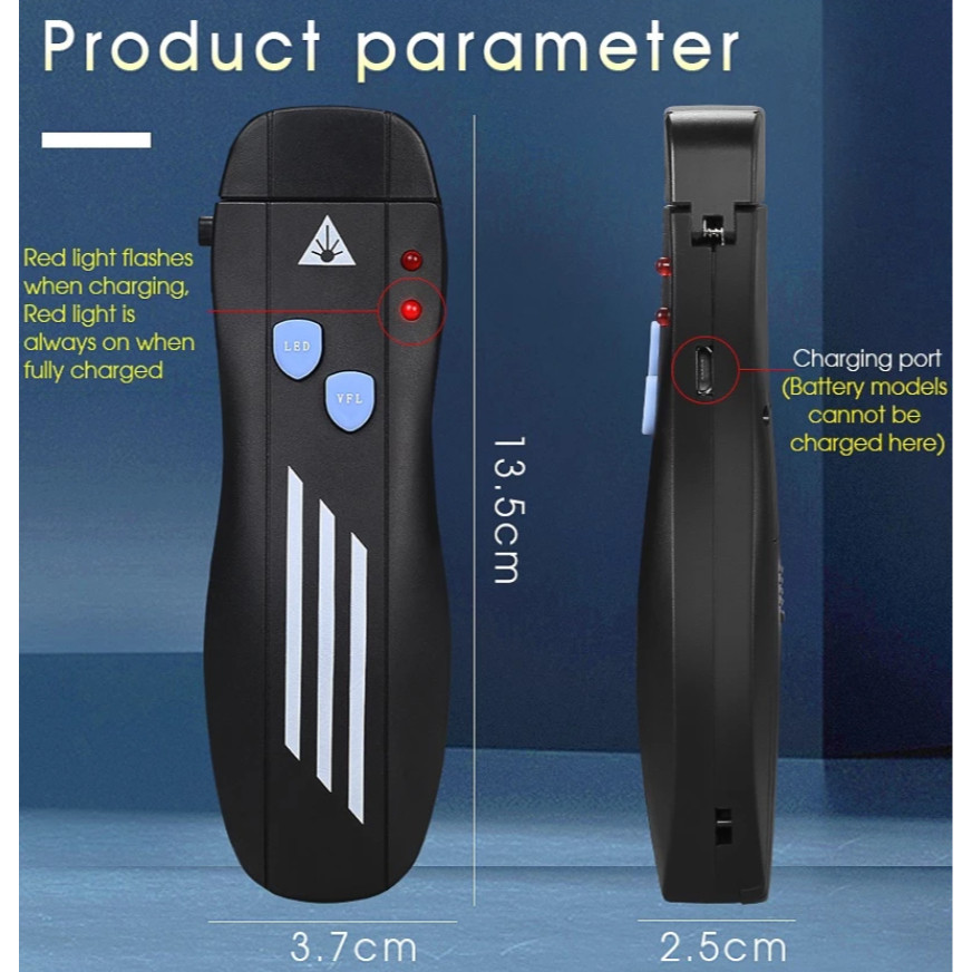 Rechargeable/dry battery MINI visual fault locator optical cable ...