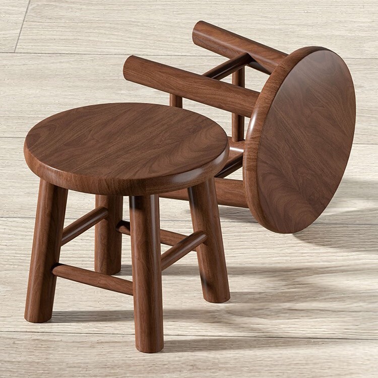 Solid Wood Small Stool Household Living Room Modern Simple Old ...