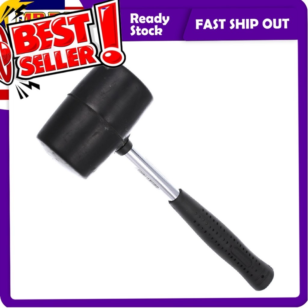 Tukul Getah Hitam, Hand Tool Solid Black Rubber Mallet Hammer (160Z ...