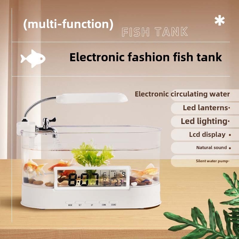 Electronic Multifunctional Fish Tank Clock Living Room Desktop ...