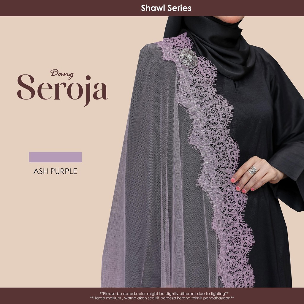 SELENDANG DANG SEROJA Exclusive Lace Shawl Net & Lace Wanita Muslimah ...