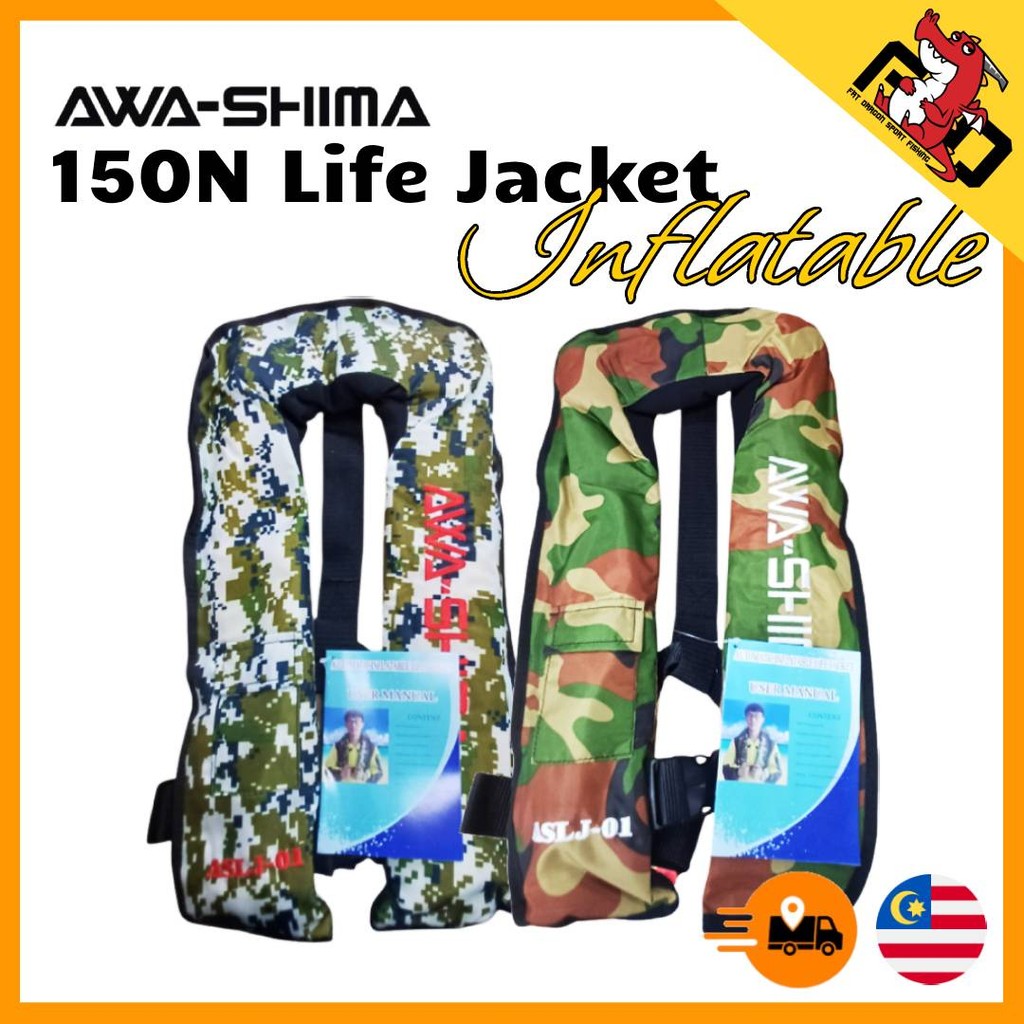 AWASHIMA INFLATABLE LIFE JACKET ASLJ-01(WITH GAS) | Shopee Malaysia